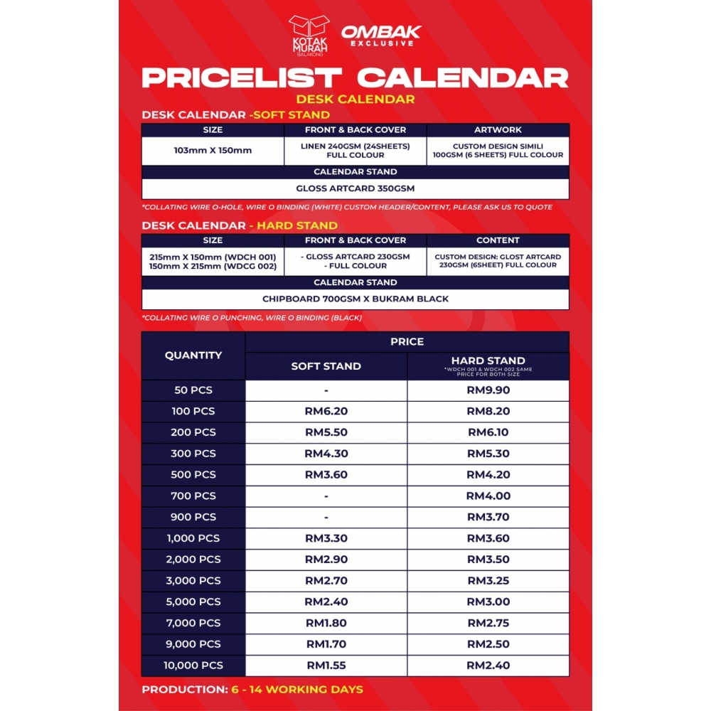 Desk Calendar